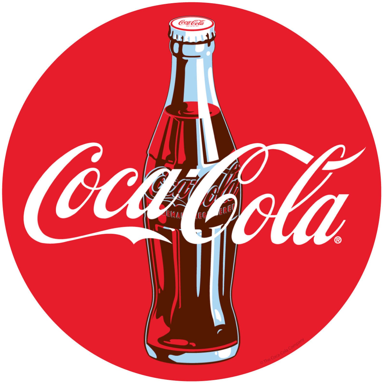 Coca-cola Red Circle Bottle Vinyl Sticker, Coke Sticker for Fridge ...