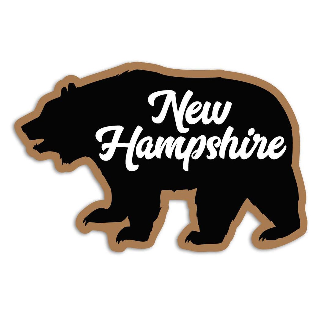 Vinyl Sticker, New Hampshire Bear State Pride, Die Cut Vinyl Sticker ...