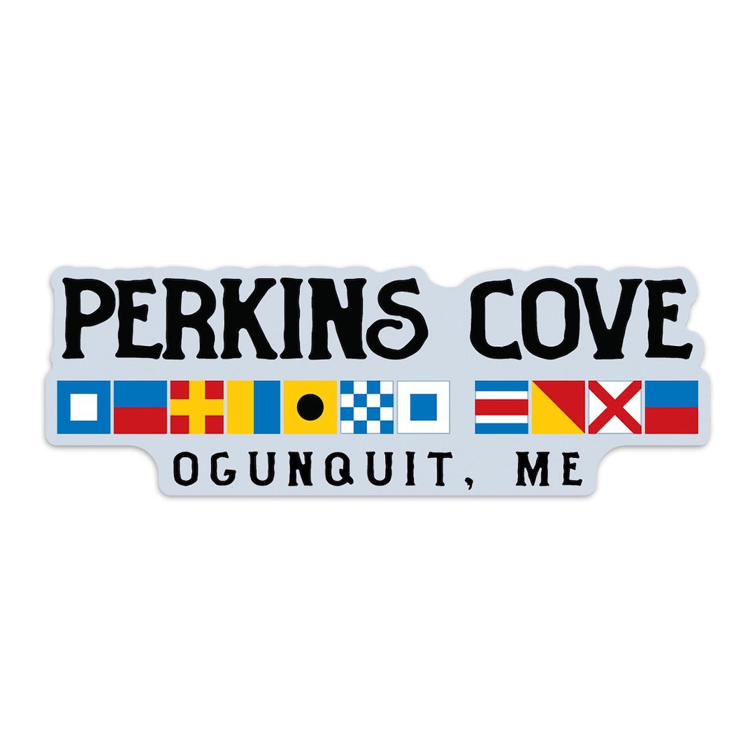 Bumper Sticker; Perkins Cove Ogunquit ME Nautical Flag, Large Vinyl ...