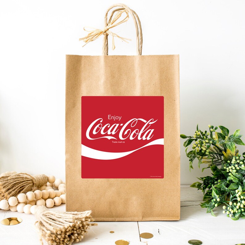 Coca-cola Enjoy Wave 4.5 Inch Square Gloss Vinyl Sticker Retro - Etsy