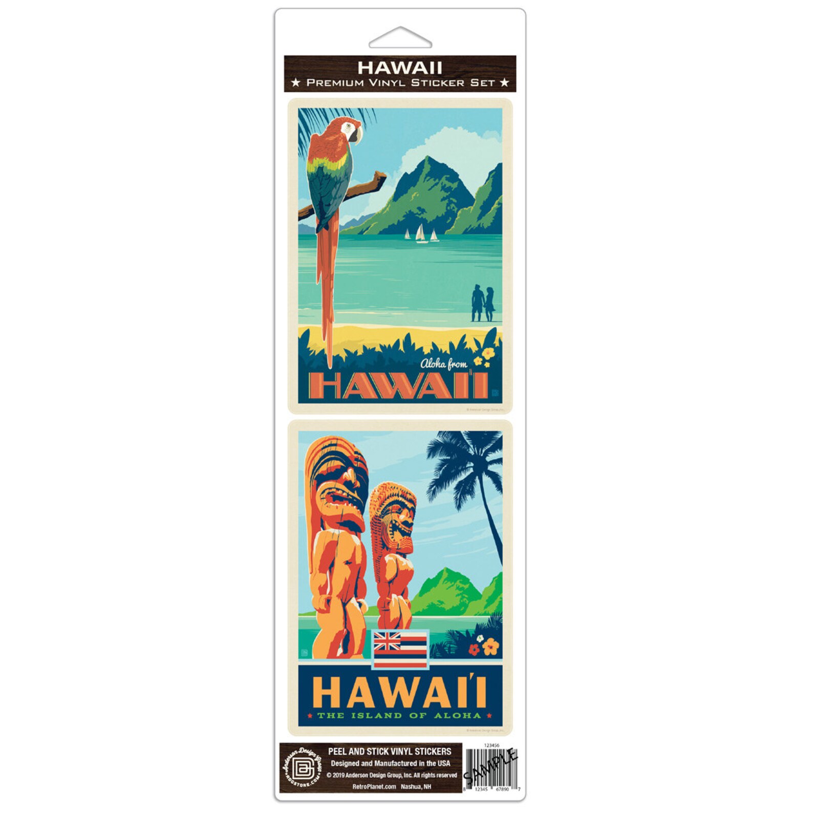 Hawaii Aloha Tiki Gods Sticker Set of 2 | Etsy