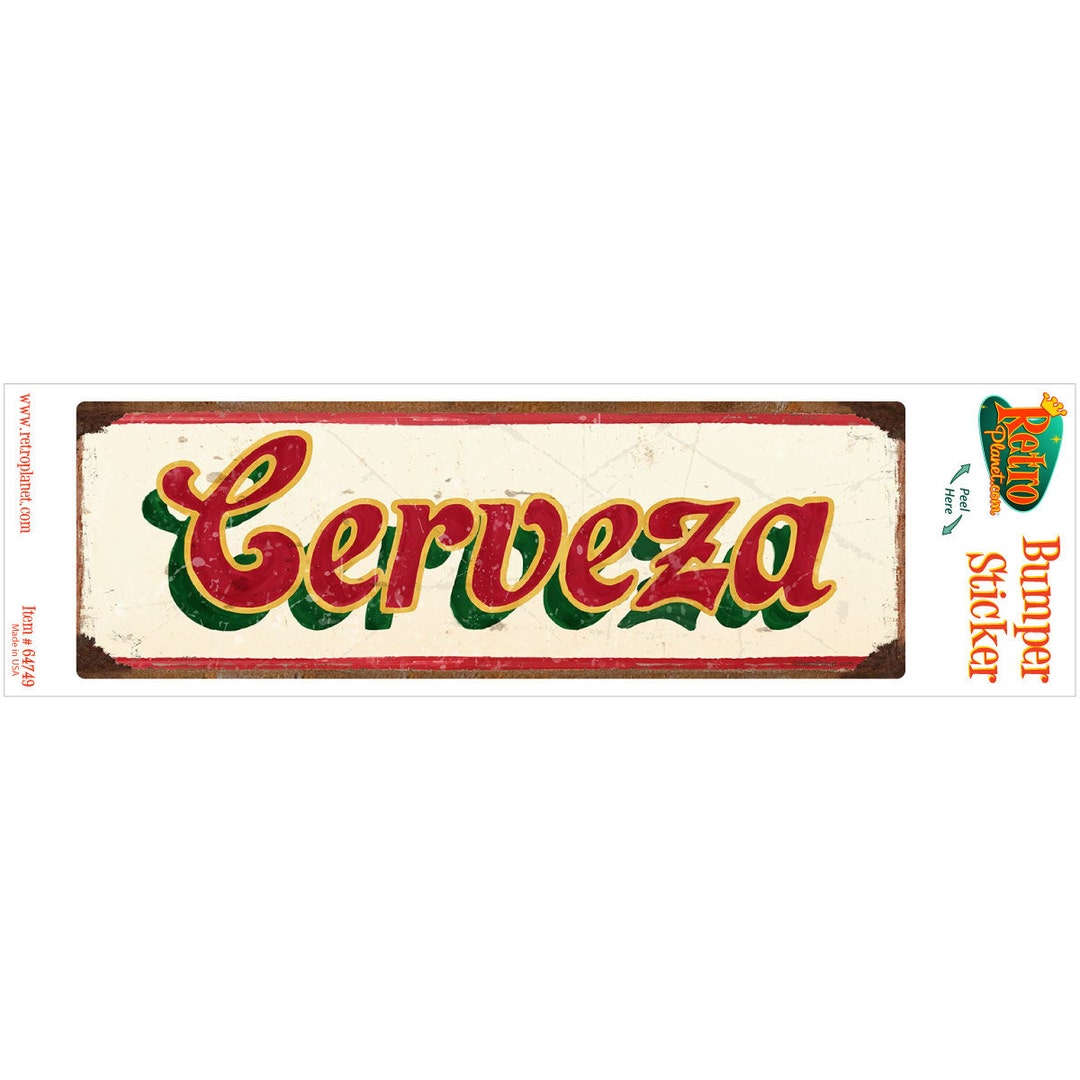 Vinyl Sticker Cerveza Mexican Beer Decal, Restaurant Decor, Beer Lover ...