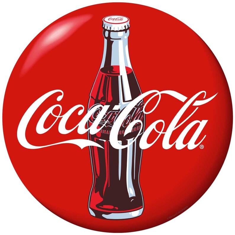 Coca-cola Blue Bottle Disc Peel & Stick Wall Graphic - Etsy