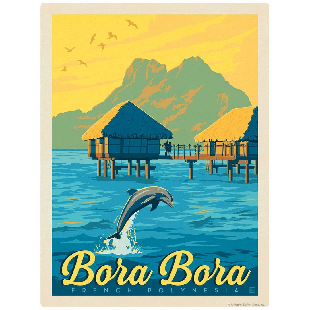Bora Bora French Polynesia Dolphin Vinyl Sticker–laptop Decal–bumper ...