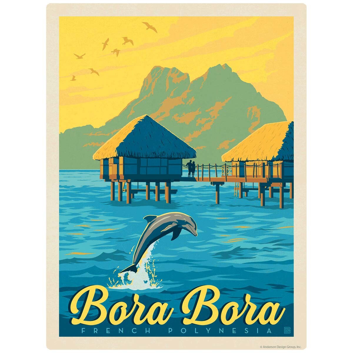 Bora Bora French Polynesia Dolphin Vinyl StickerLaptop | Etsy
