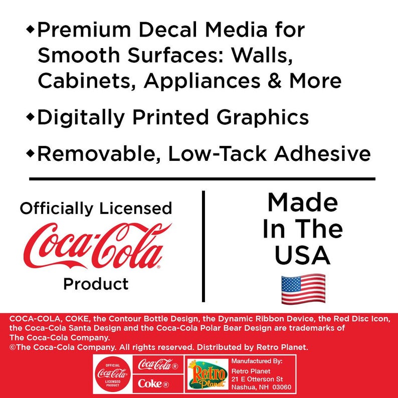 Coca-cola Bottle Red Disc Wall Decal, Button Style, Officially Licensed ...