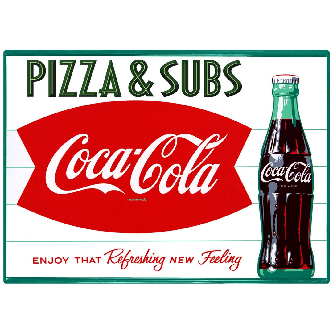 Coca-cola Decal Pizzas & Subs Fishtailvinyl Decalpeel and - Etsy