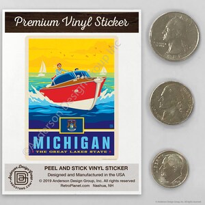Mini Vinyl Sticker Michigan Great Lakes State, Waterproof State Pride ...