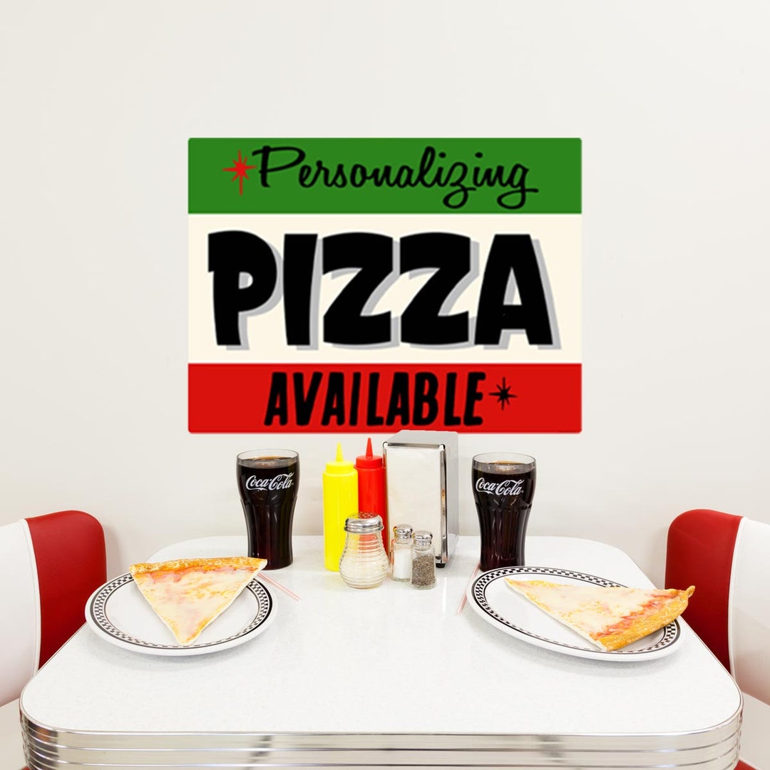 Personalized Decal, Pizza Italian Flag Style Wall Decal, for Home and ...