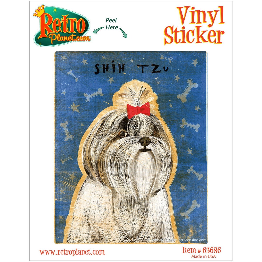 Vinyl Sticker Shih Tzu Bow Dog Decal, Waterproof Sticker for Dog Lover ...