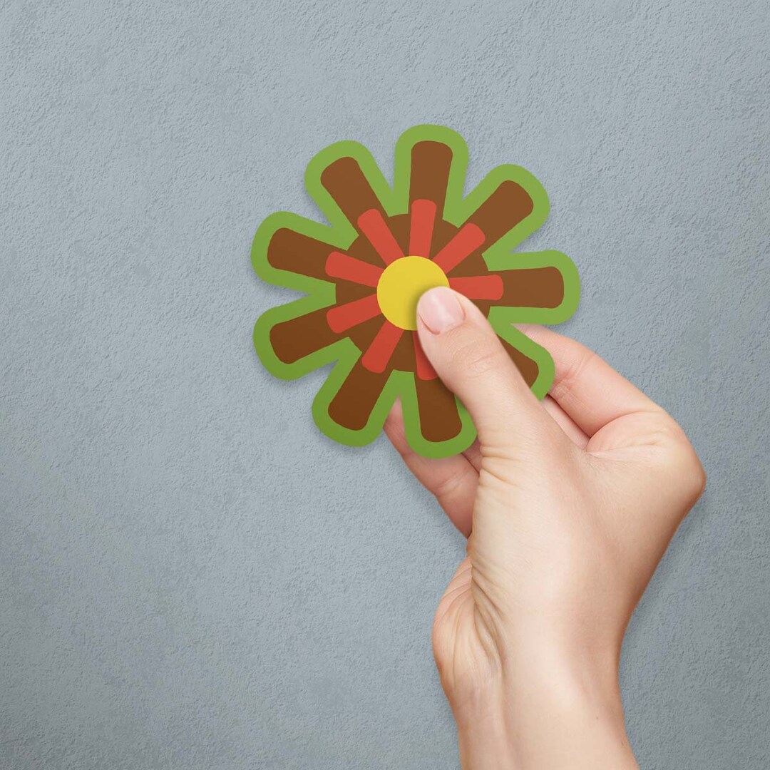 70s Flower Power Vinyl Sticker, Retro Floral Die Cut Decal - Etsy