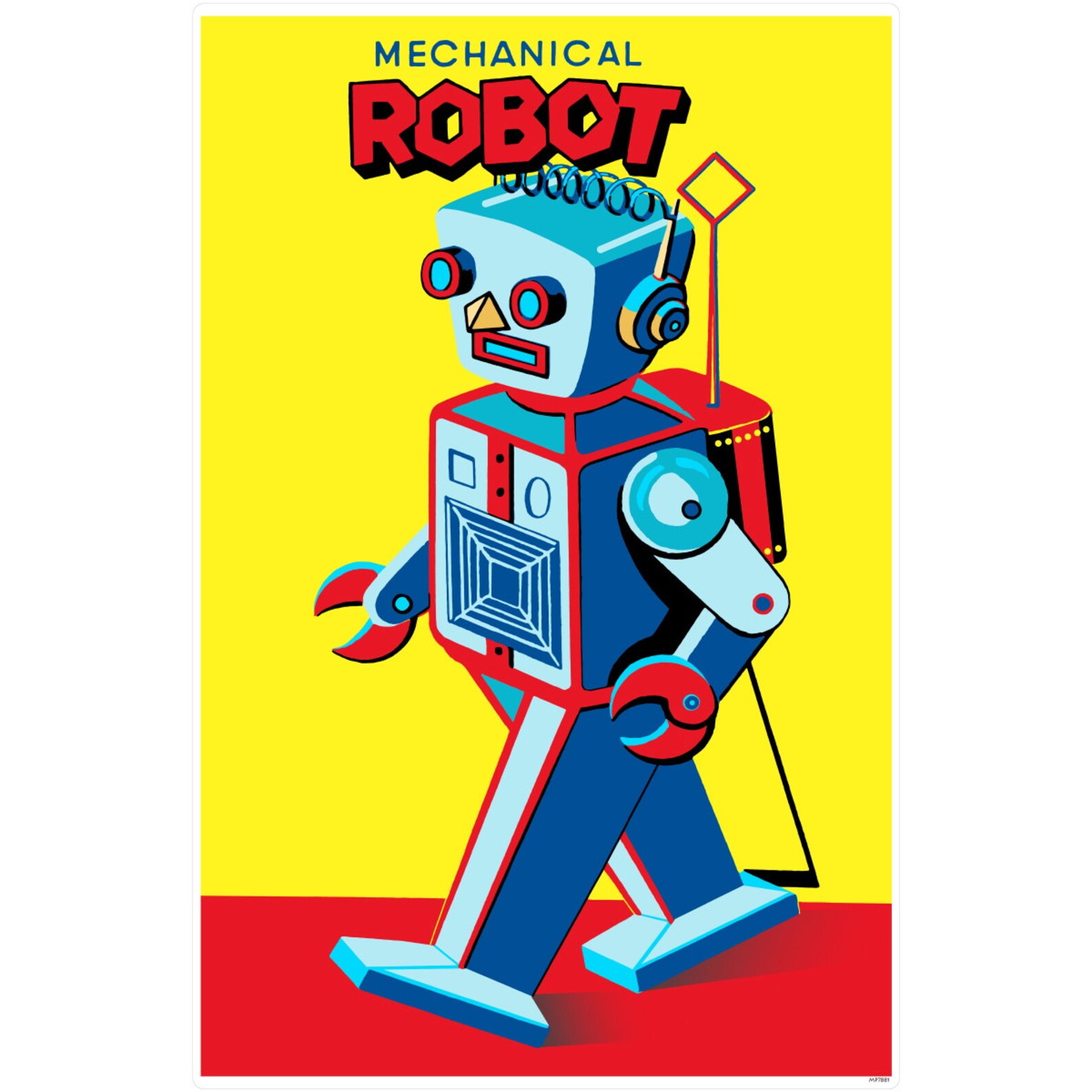 Mechanical Robot Tin Toy Wall Decal | Etsy