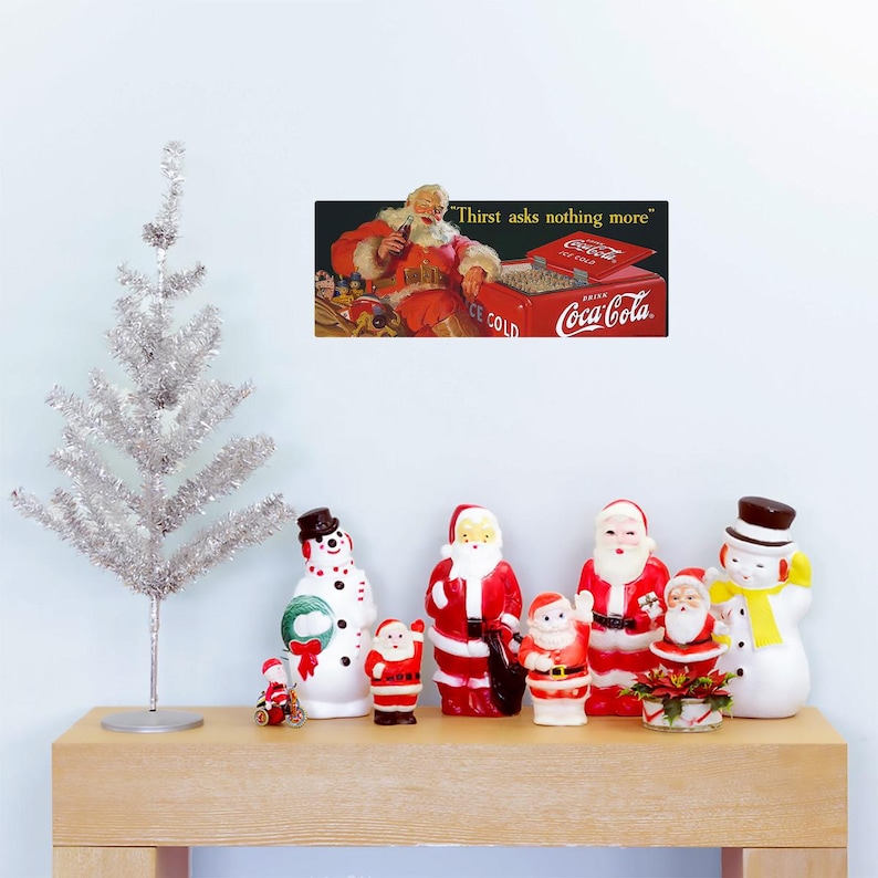 Coca-cola Vinyl Wall Decal, Coke Santa Thirst Asks Nothing More ...
