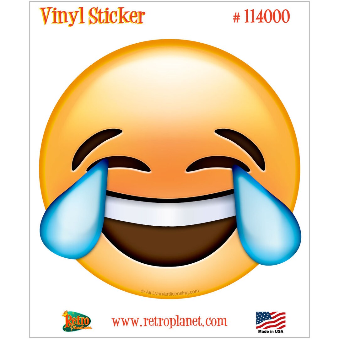Emoji Smiley Face Tears of Joy Vinyl Sticker - Etsy