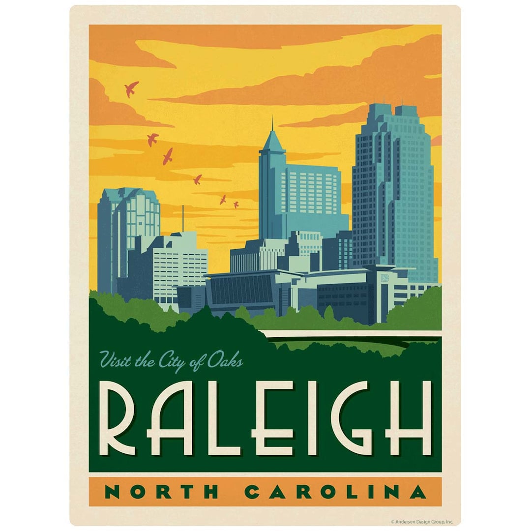 Raleigh North Carolina Vinyl Stickerlaptop Decalbumper Stickercar ...