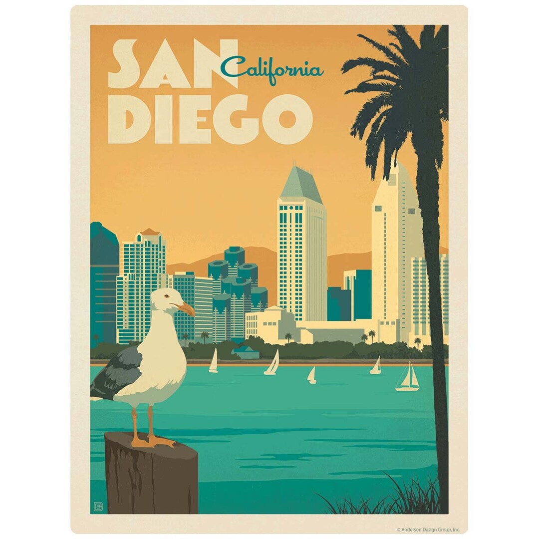 San Diego California Decal Peel and Stick US Travel Souvenir Wall ...
