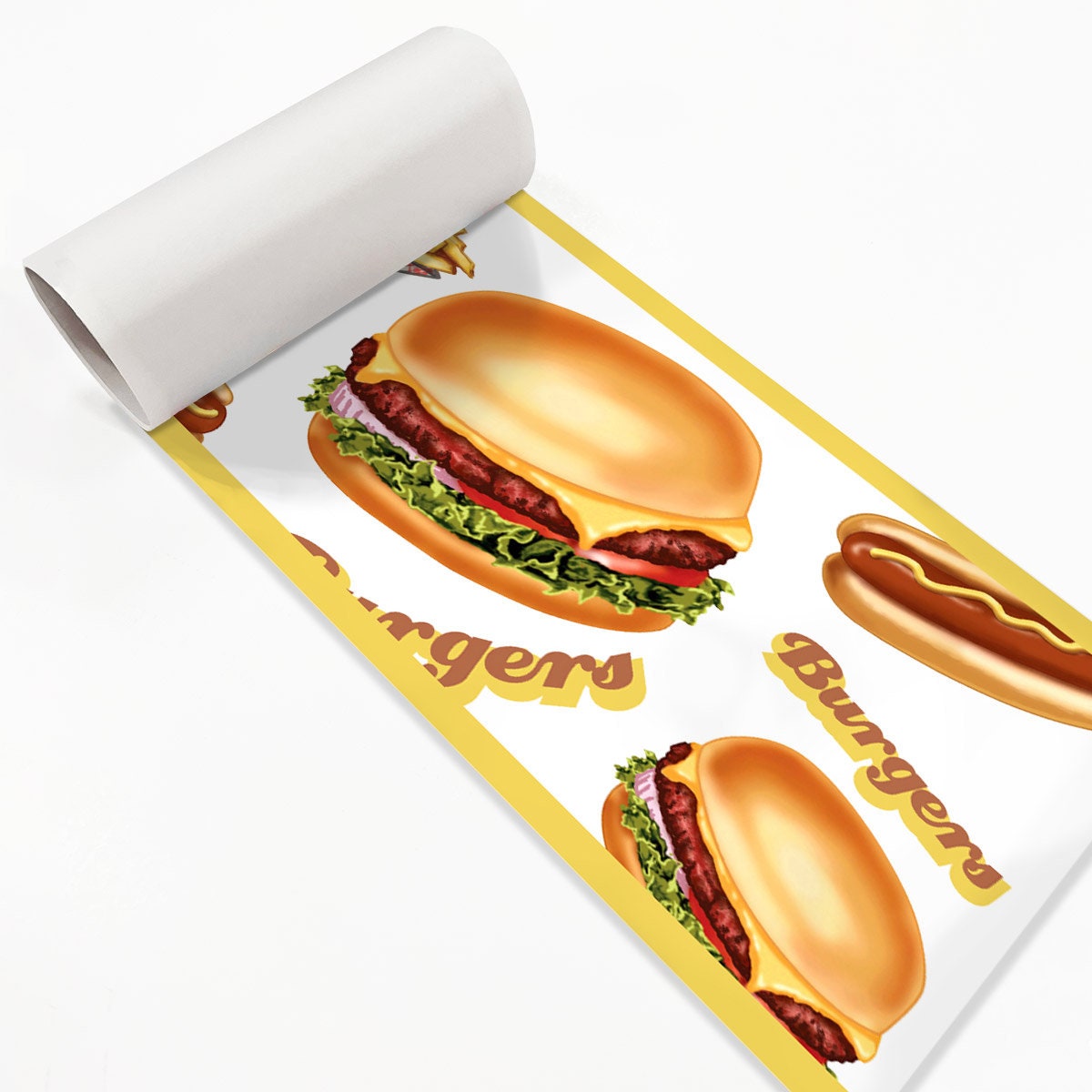 Diner Wall Decal Border, Hamburgers Hot Dogs French Fries Peel & Stick ...