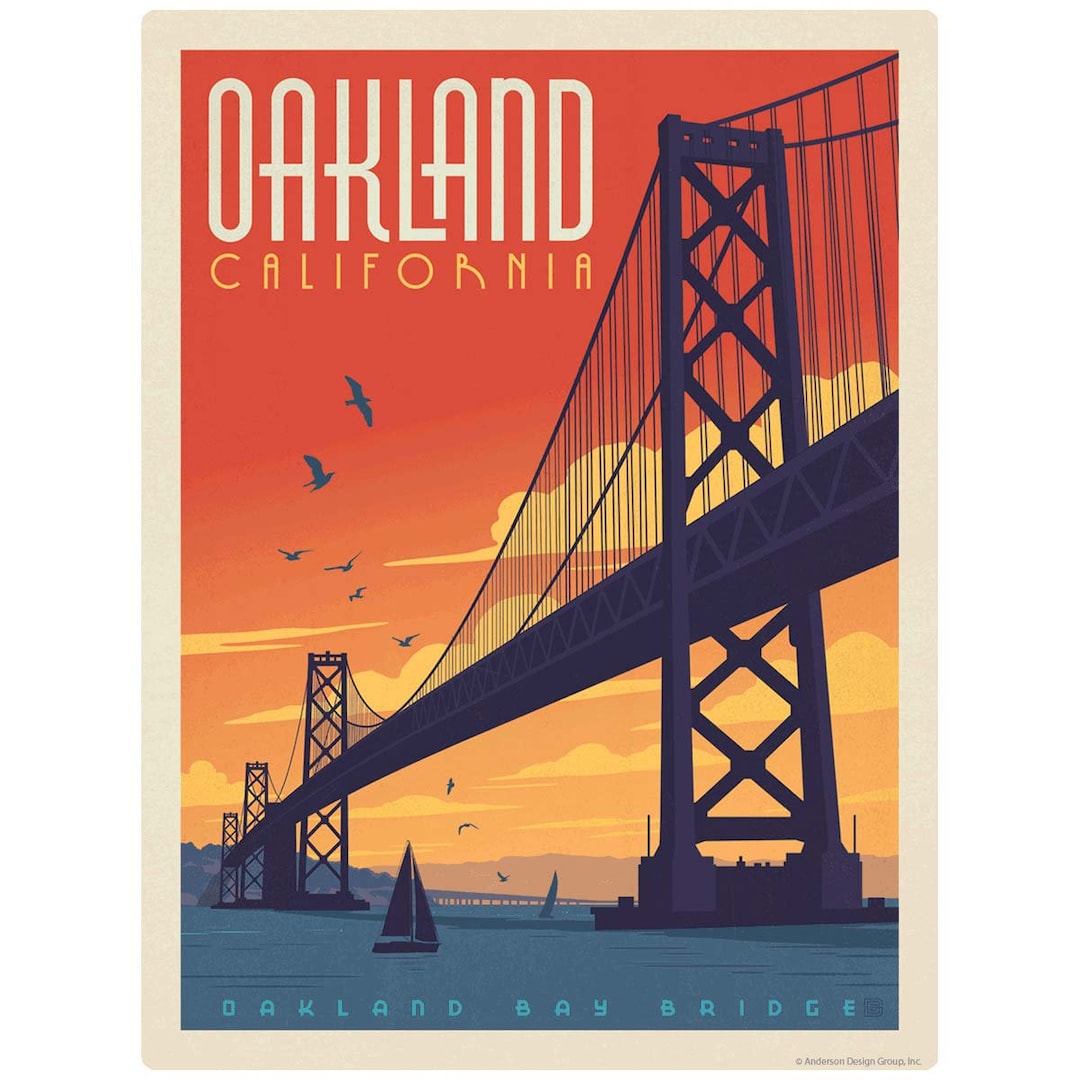 Oakland California Bay Bridge Vinyl Stickerlaptop Decalbumper ...