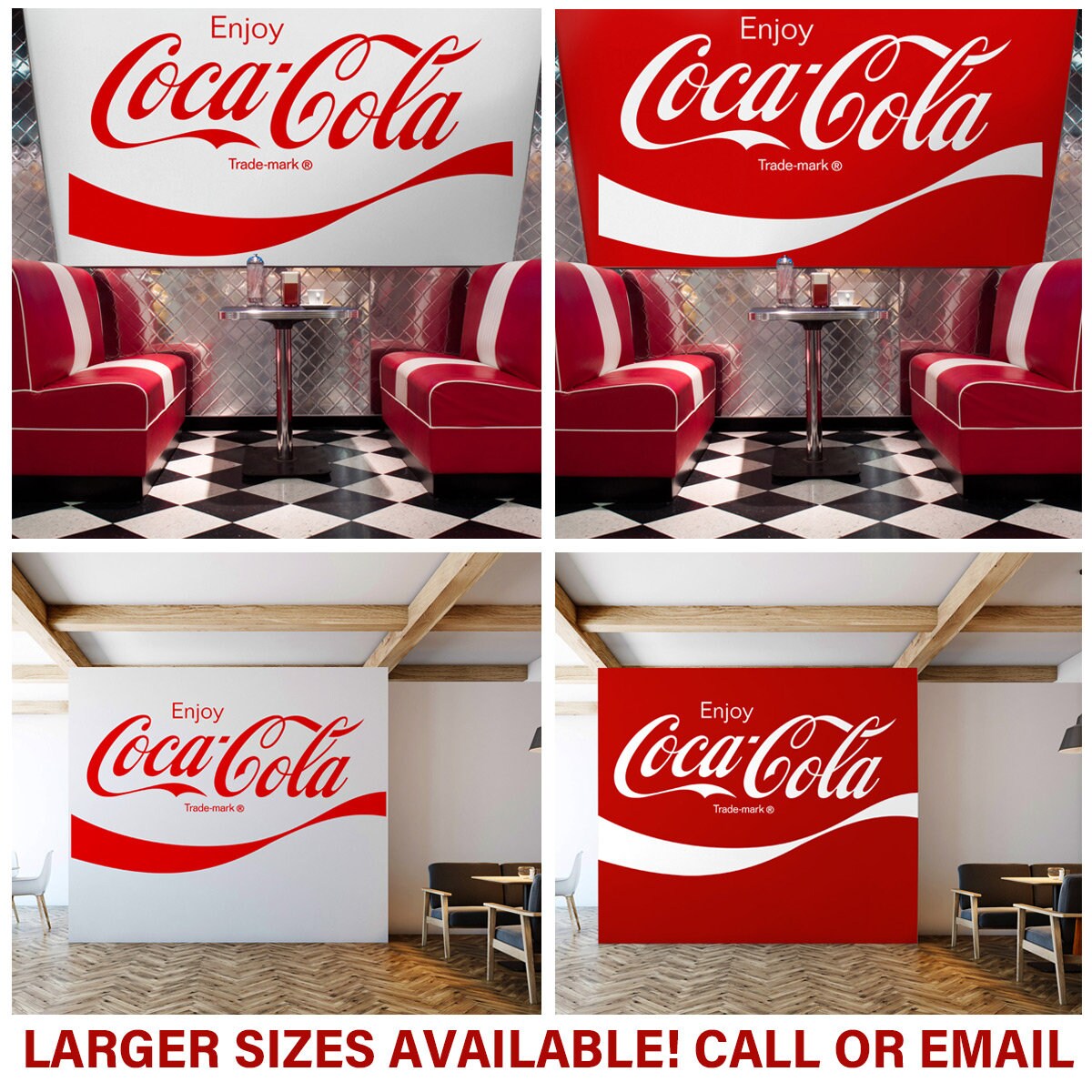 Coca-cola Script Vinyl Decal 1980's Style for Outdoor Use, Officially ...