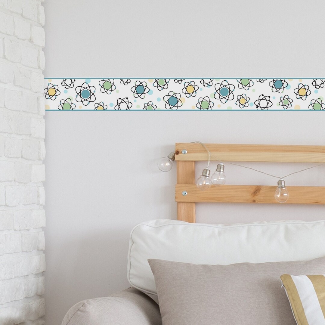 Wall Border; Atomic Space Age, Peel & Stick Decal, 1950 Style Graphics ...