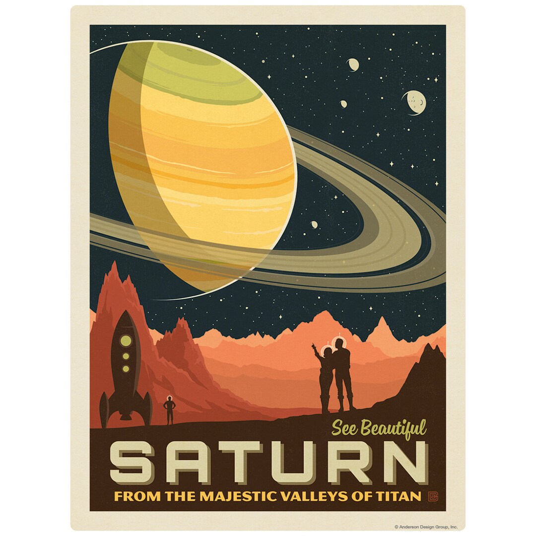 Wall Decal; Saturn Space Travel Decal, Peel and Stick Graphic ...