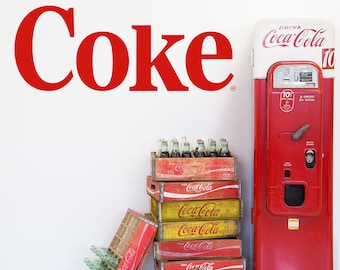 Home Décor Coke 1970s Logo Vinyl Wall Decal Coca-Cola Officially ...