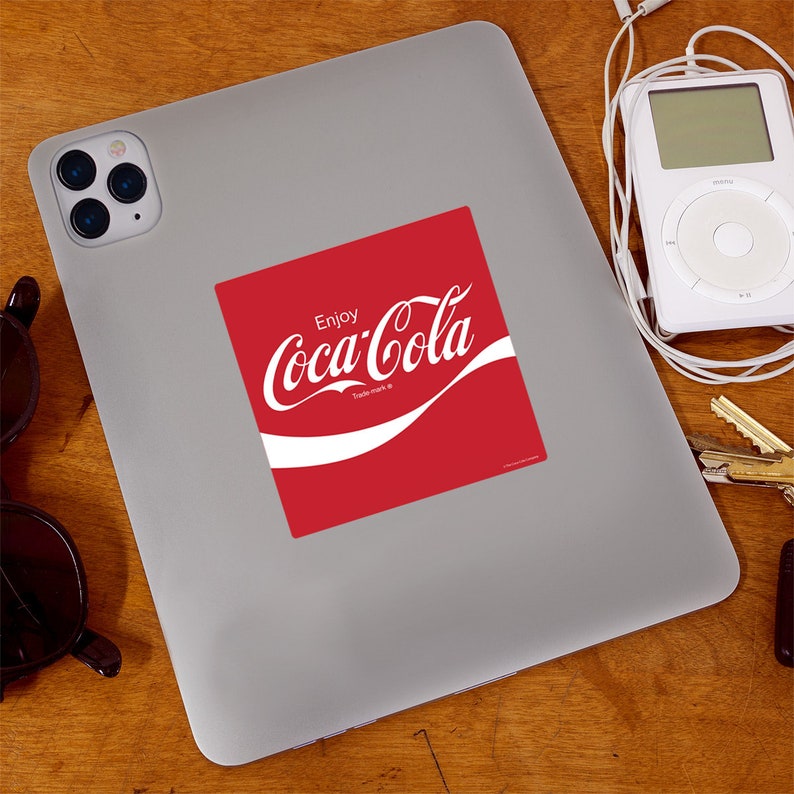 Coca-cola Enjoy Wave 4.5 Inch Square Gloss Vinyl Sticker Retro - Etsy