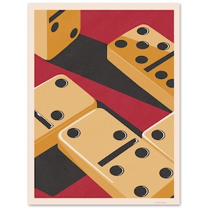 Dominoes Classic Game Vinyl Sticker, Luggage, Notebook, iPad Sticker ...