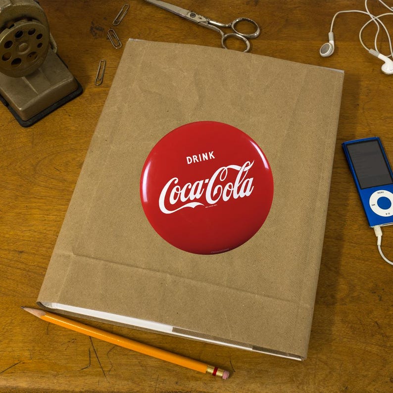 Coca-cola Vinyl Sticker, Coca-cola Button Red Disc, Die Cut Decal for ...