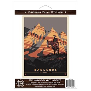 Vinyl Sticker; Badlands National Park South Dakota Ranger, Vintage ...