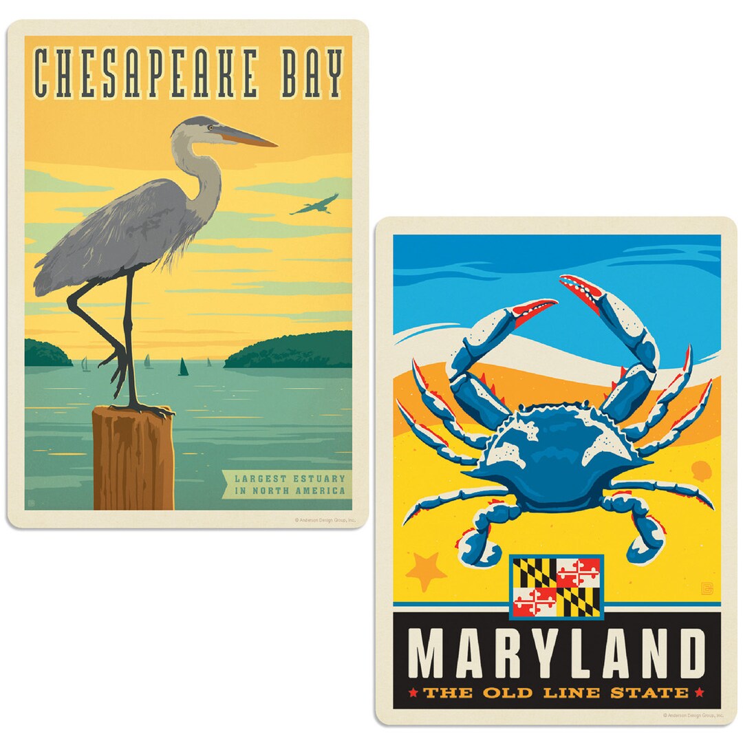Sticker Set Chesapeake Bay Maryland Old Line State, Set of 2 ...