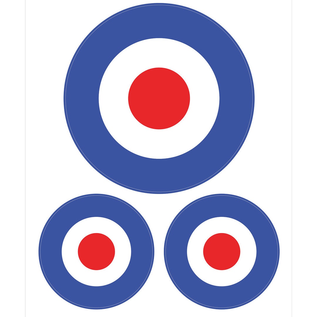 Mod Bullseye Sticker Set, 1960s Style Vinyl Decals (set of 3) - Etsy