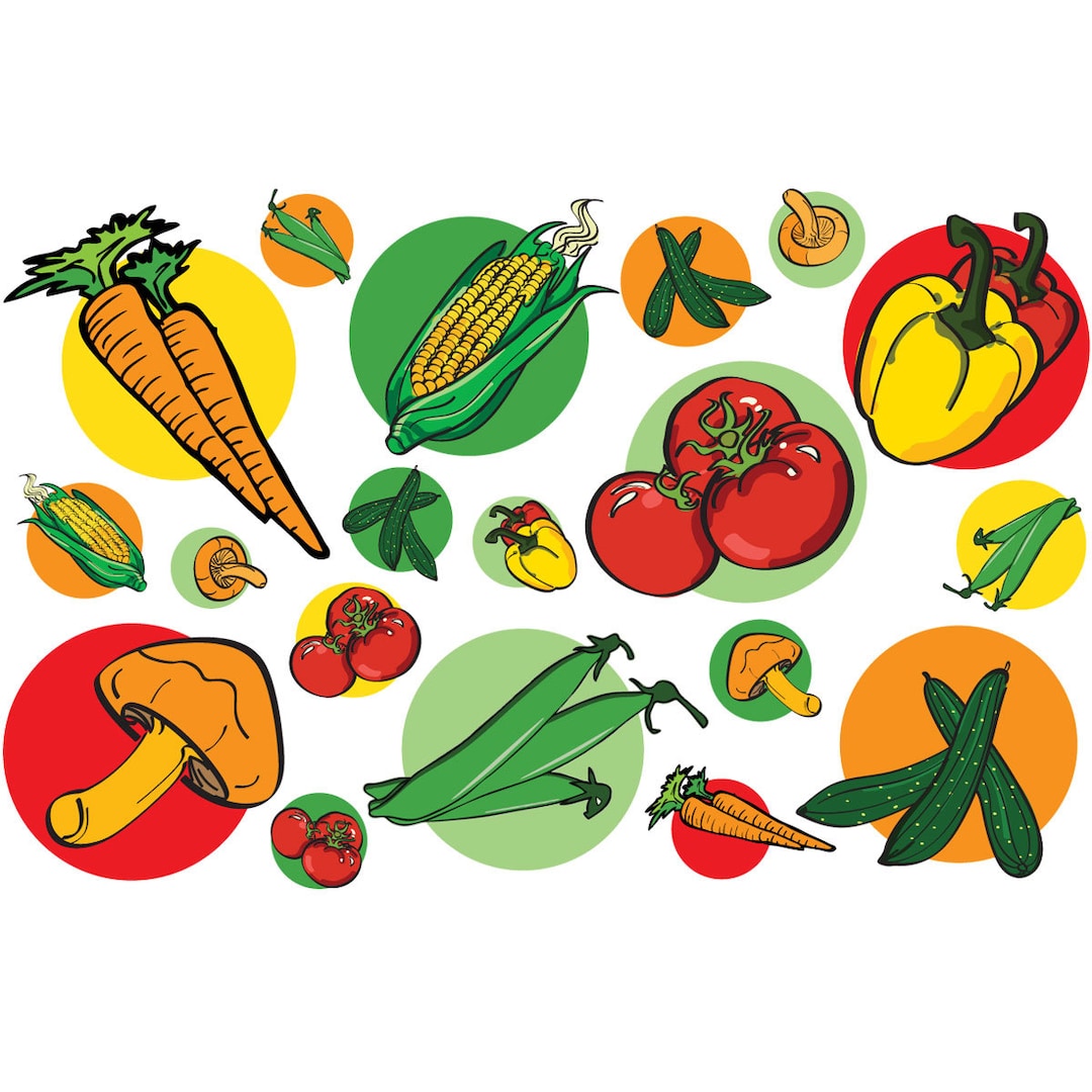 Farm Stand Vegetables: Assorted Vinyl Stickers, Set of 19, Great for ...