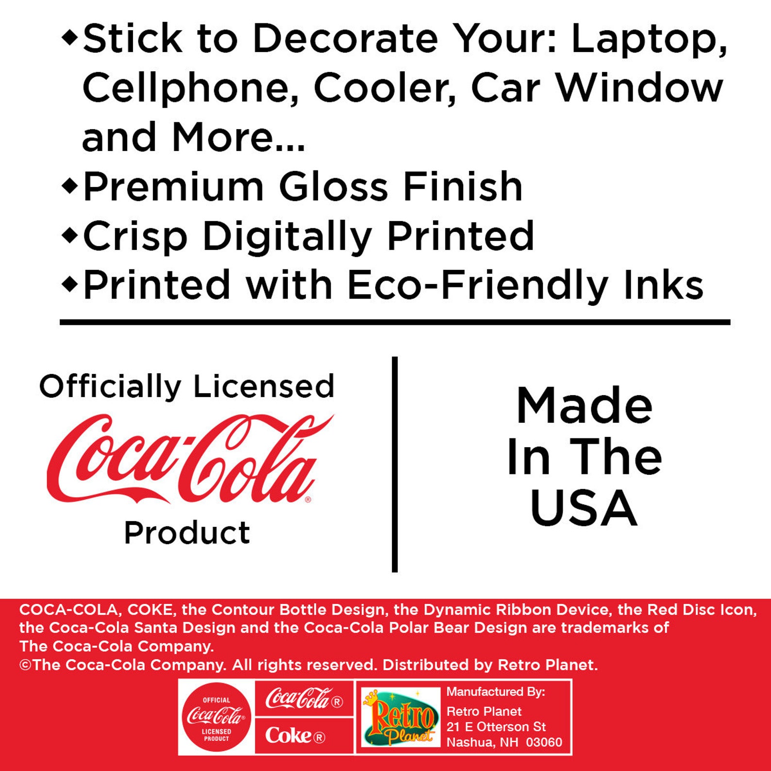 Coca-cola Enjoy Wave 4.5 Inch Square Gloss Vinyl Sticker Retro - Etsy