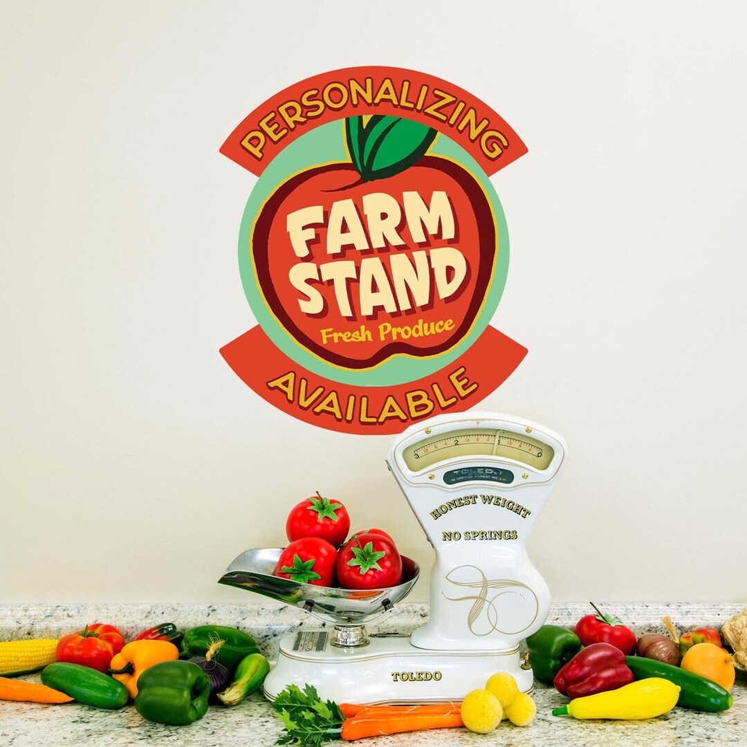 Personalized Wall Decal: Farm Stand Fresh Produce, Fruit Vegetable ...
