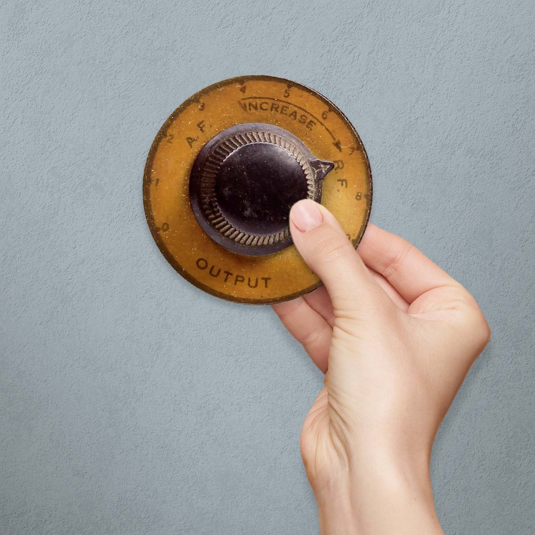 Vinyl Sticker: Increase Output Dial Decal, Steampunk Stickers, Vintage ...