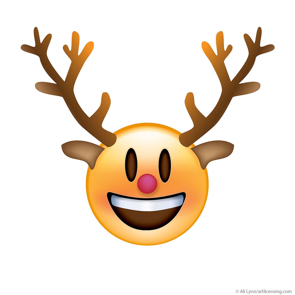 Emoji Reindeer Smiling Face Wall Decal - Etsy
