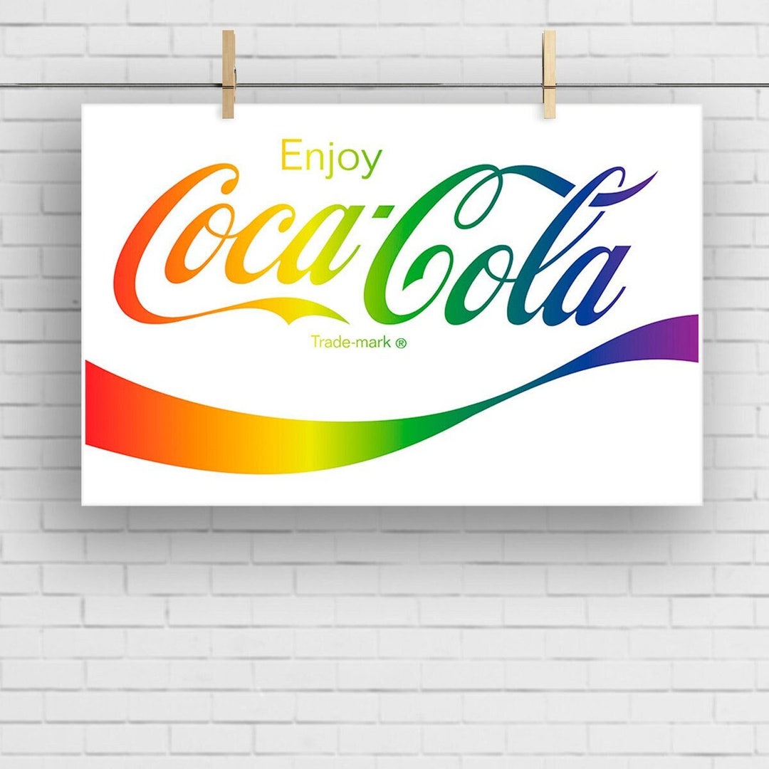 Coca-cola 11 X 17 Print: Enjoy Coca-cola Wave Rainbow Coke - Etsy