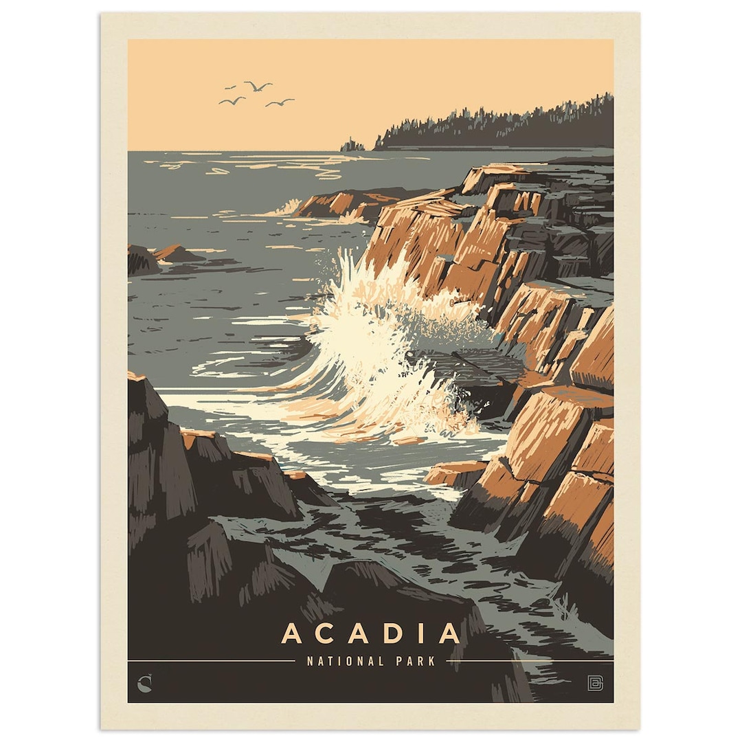 Acadia National Park Vinyl Sticker, Maine Travel Souvenir Decal - Etsy
