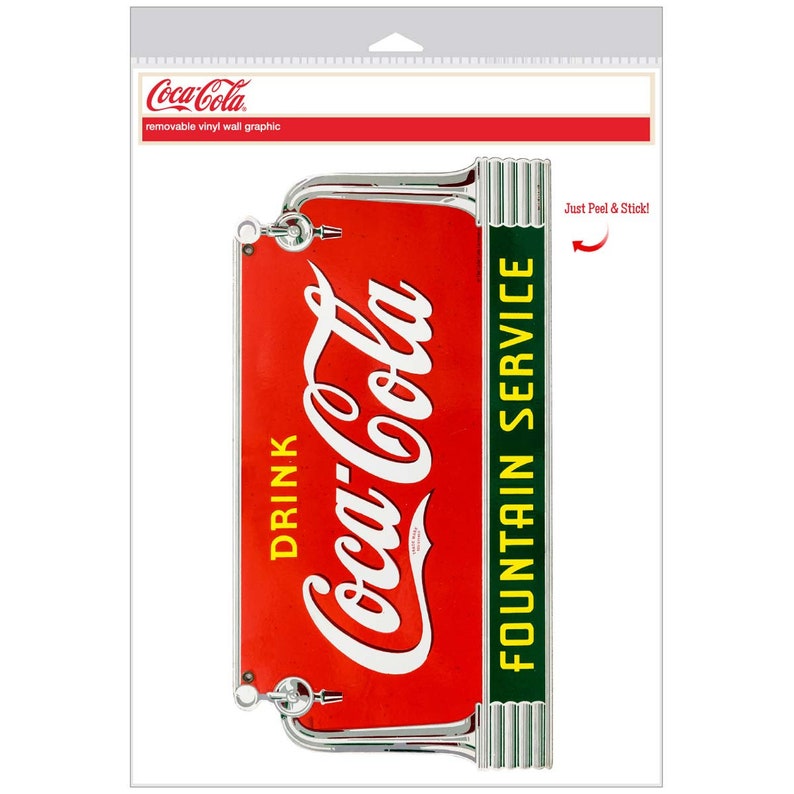 Coca-cola Decal Deco Fountain Servicevinyl Decalpeel and - Etsy