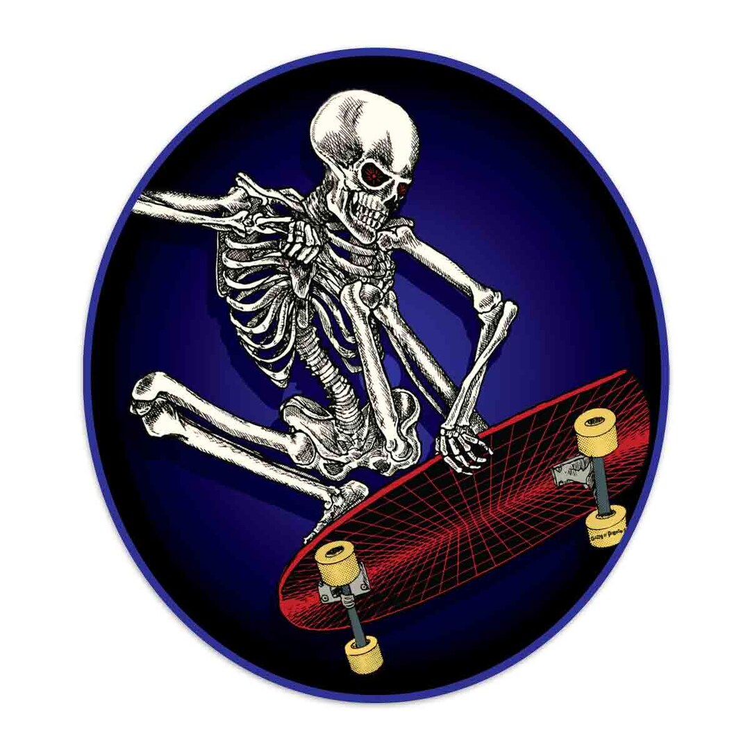 Mini Vinyl Sticker Skateboarding Skeleton, Skateboard Sticker for ...