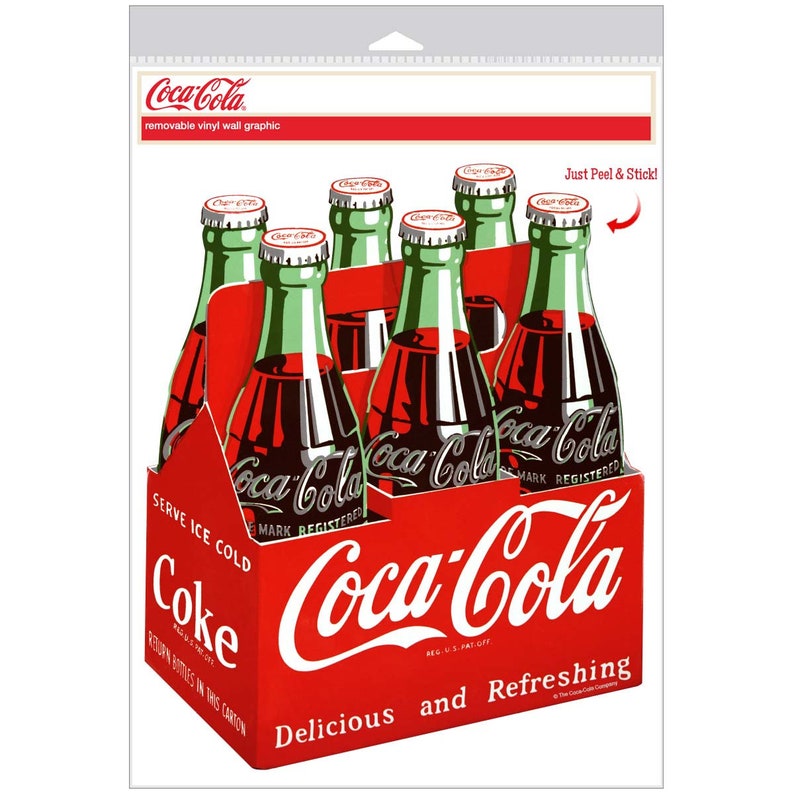 Coca-Cola Decal Six PackVinyl DecalPeel and Stick DecalSelf | Etsy