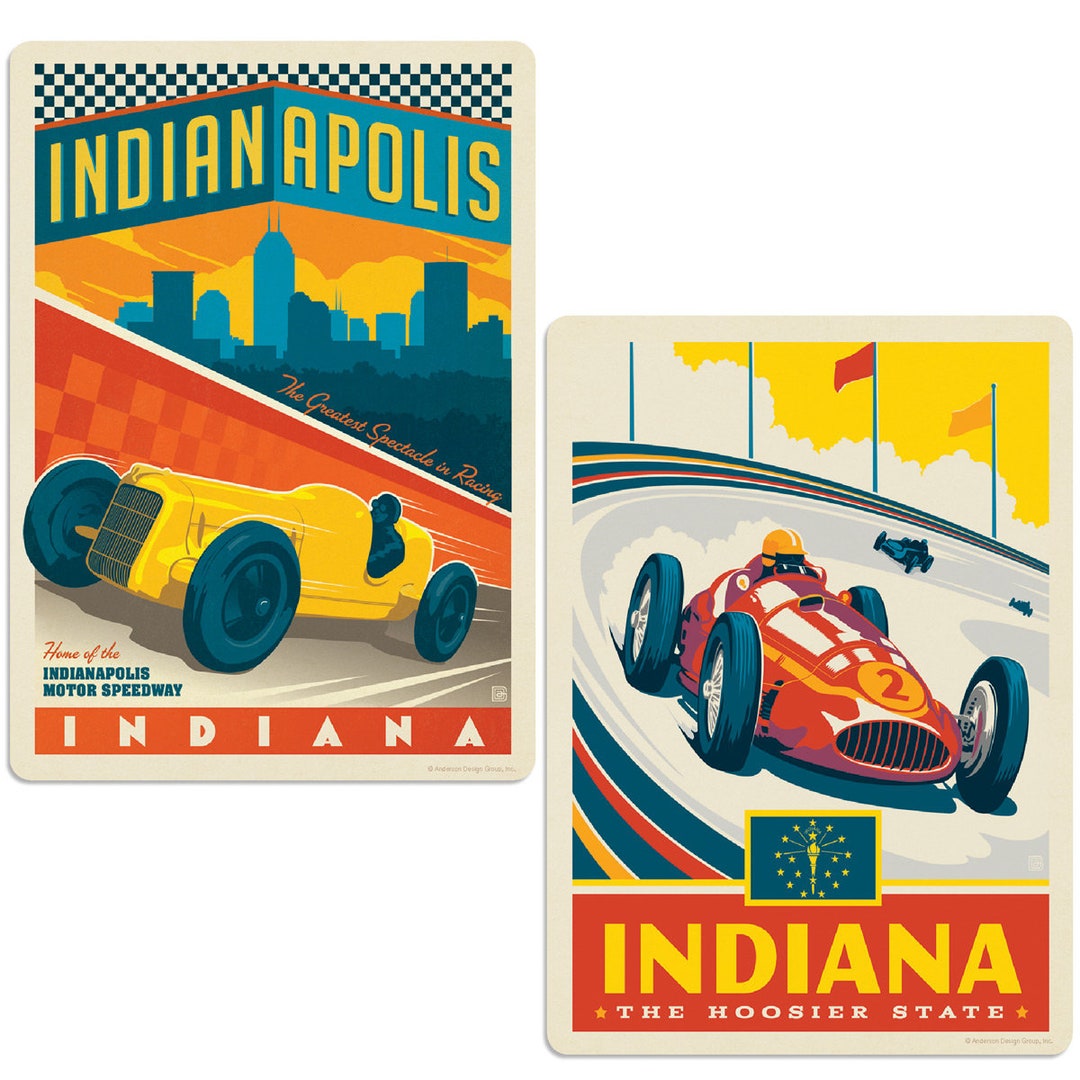 Sticker Set Indianapolis Motor Speedway Indiana, Set of 2, Waterproof ...
