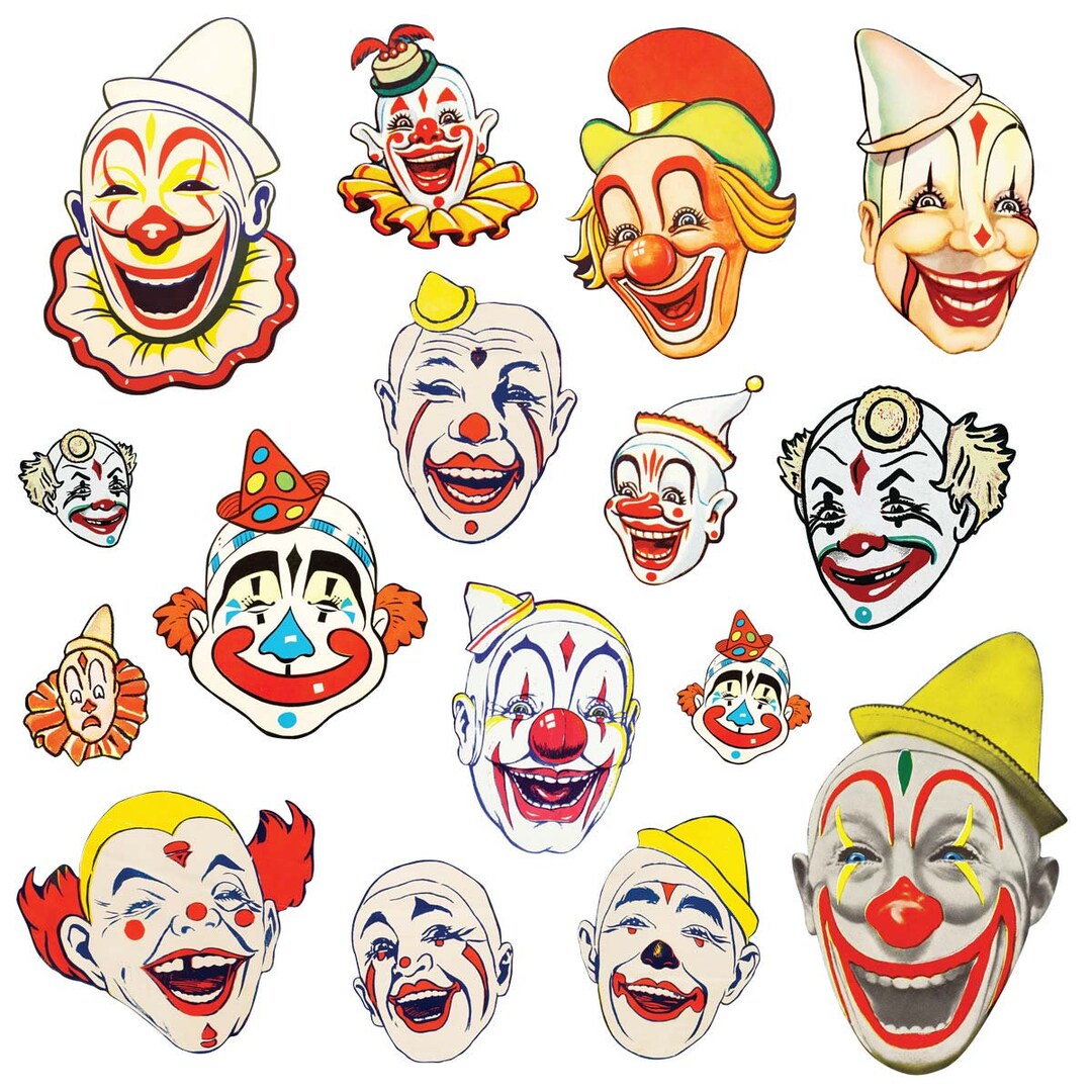 Creepy Clown Face Vinyl Stickers, Circus Clown Sticker Set, Horror ...