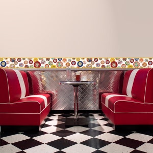 Colorful Milk Bottle Caps Wall Decal Border, Peel & Stick 6 X 48 Inch ...