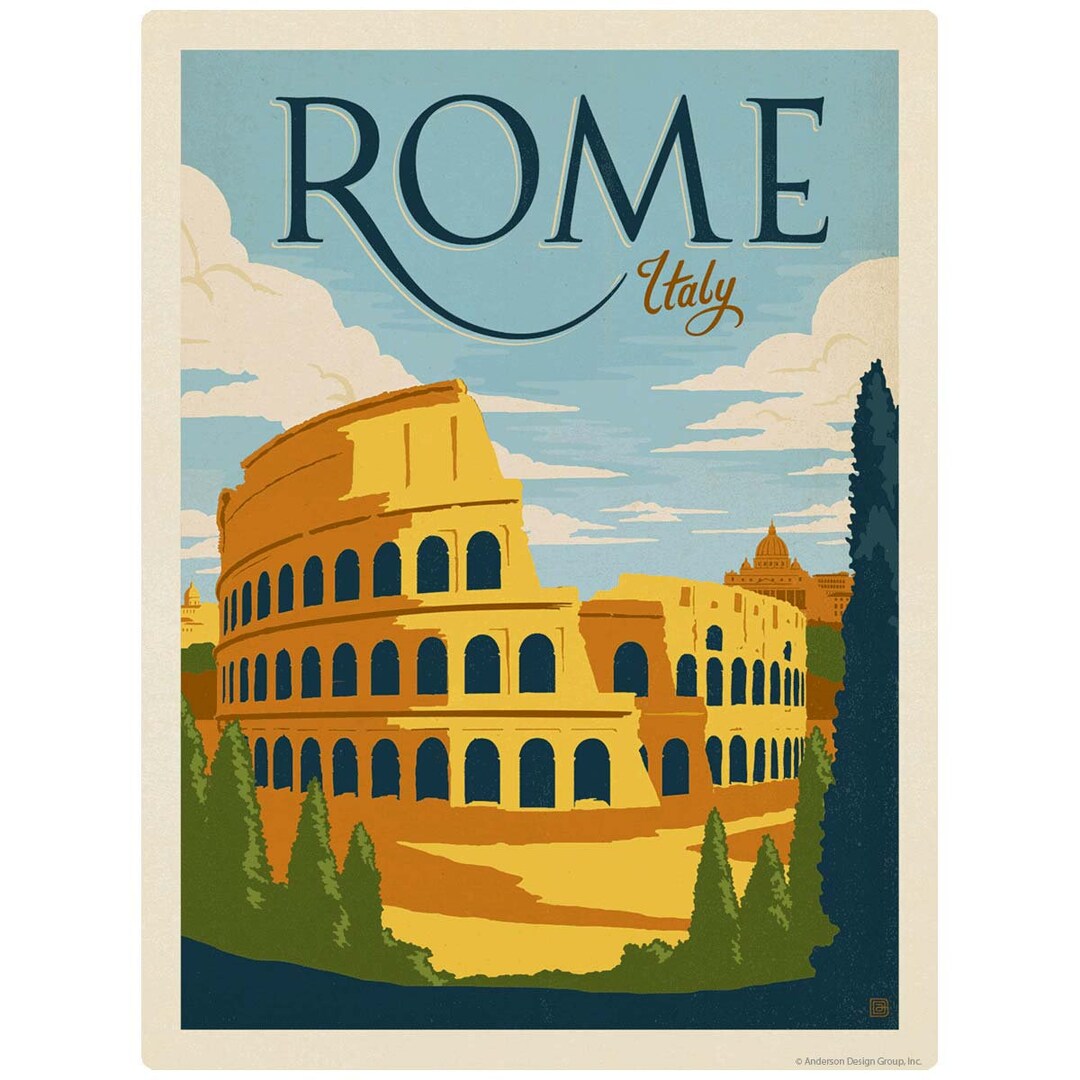 Bumper Sticker: Rome Italy Colosseum Vinyl Sticker–laptop Decal–car ...