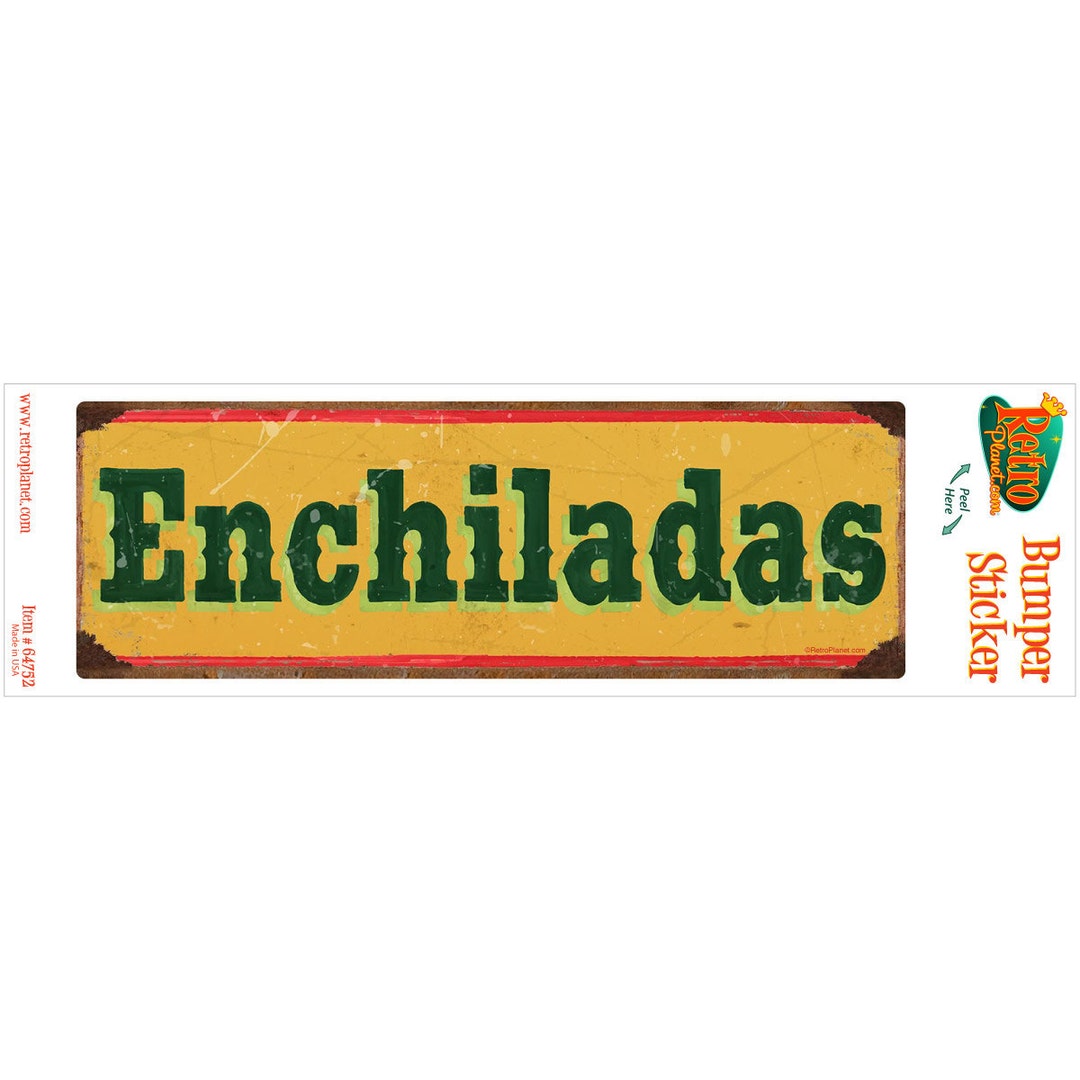 Vinyl Sticker; Enchiladas Mexican Food, Yellow Sign - Etsy