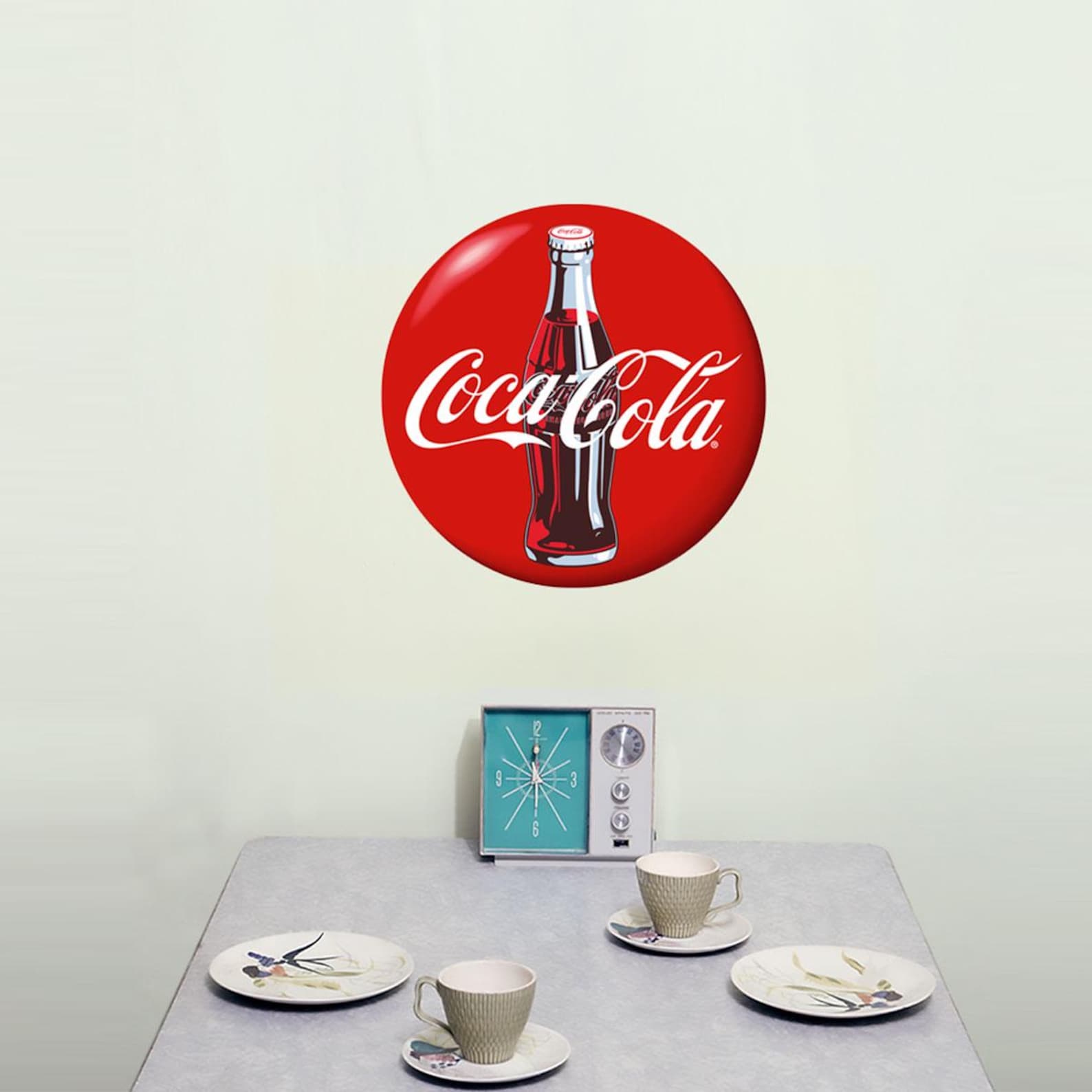 Coca-cola Bottle Red Disc Wall Decal, Button Style, Officially Licensed ...