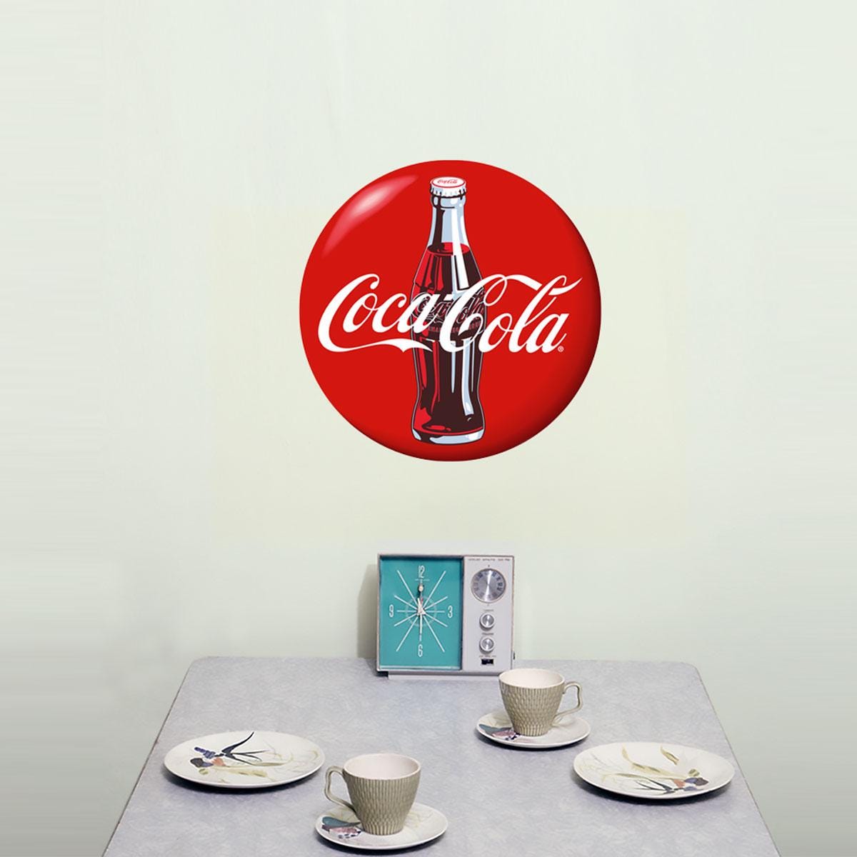 Coca-cola Bottle Red Disc Wall Decal, Button Style, Officially Licensed ...