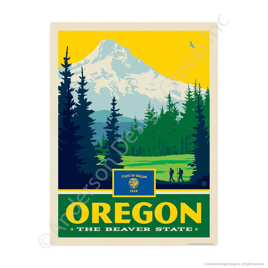 Mini Vinyl Sticker Oregon Beaver State, Waterproof State Pride Bumper ...